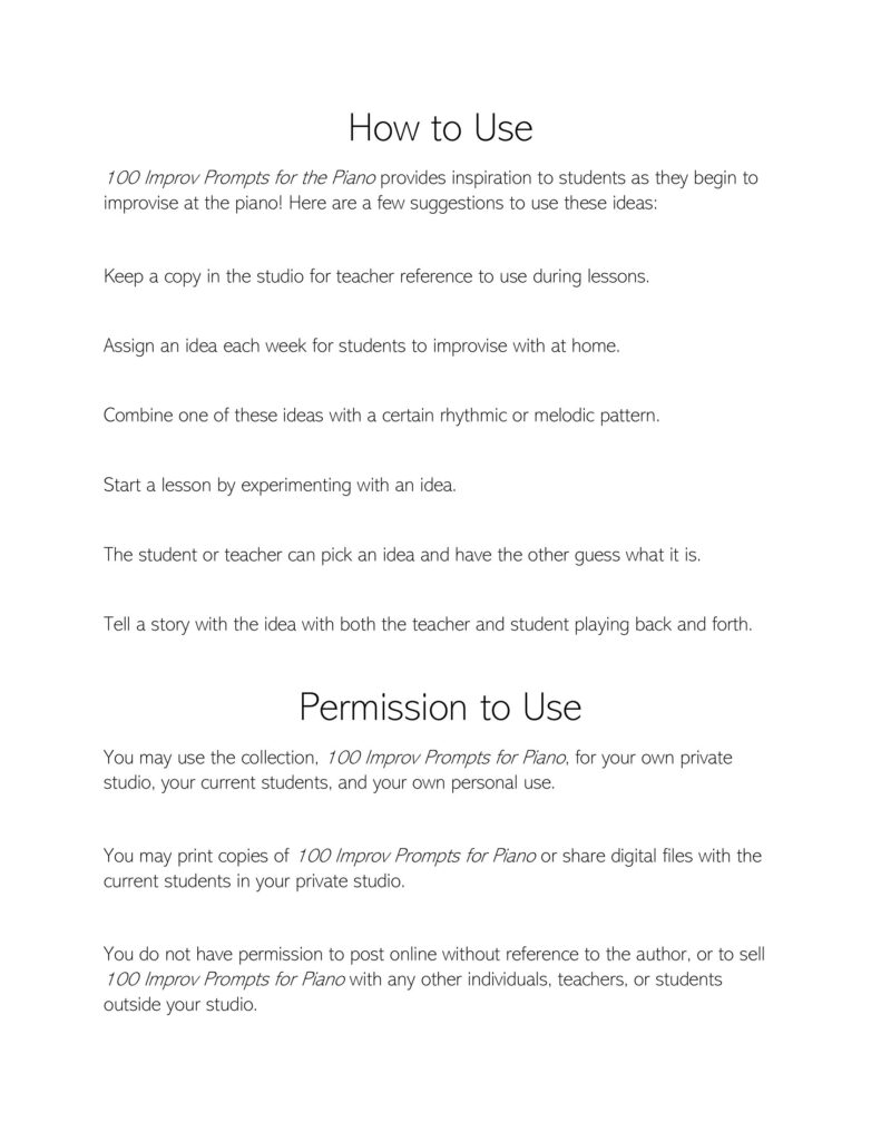 100 Improv Prompts for Piano – Roots